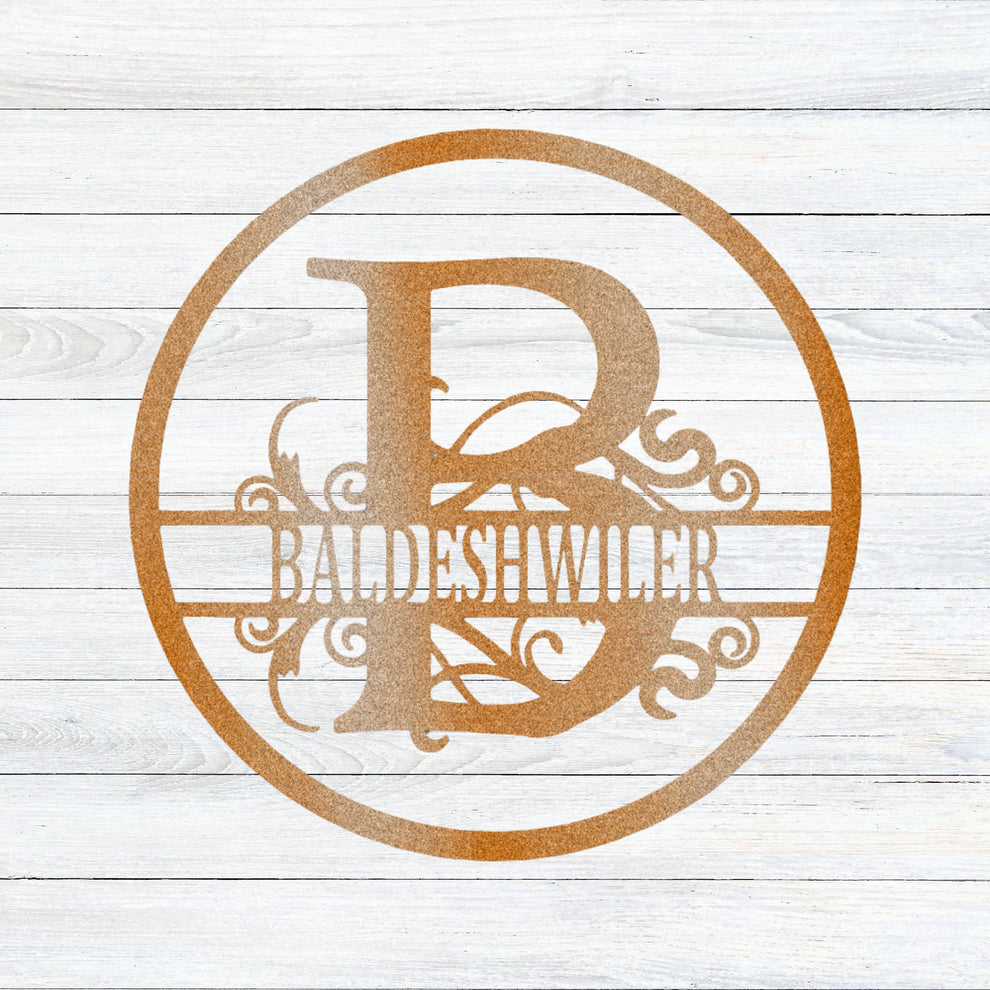 Split Circle Monogram - Steel Sign – Southern Metal Decor